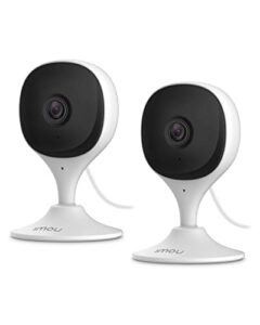 imou home security camera 2 pack 1080p baby monitor with night vision, 2-way audio, human detection, sound detection, plug in wifi indoor camera dog cam with app, 2.4g wi-fi only, works with alexa