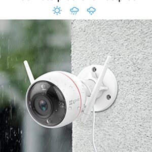 EZVIZ Security Camera Outdoor 1080P WiFi, Motion Alert with Strobe Light & Siren, IP66 Weatherproof, 100ft Night Vision, Two-Way Audio, Works with Alexa and Google(CTQ3W)