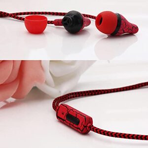 Shulemin Wired Earphone in-Ear Portable Mini in-Ear Crack Pattern Earpiece for Call Red