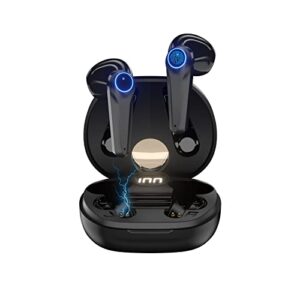 joyhoosh wireless bluetooth earbuds, bluetooth 5.2 wireless ear buds with charging case stereo sound earphones wireless headphones with microphone 35h playtime & power display ipx6 waterproof (black)