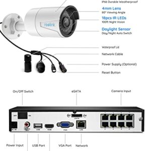 REOLINK 8CH 5MP Home Security Camera System, 6pcs Wired 5MP Outdoor PoE IP Cameras with Person Vehicle Detection, 8MP 8CH NVR with 2TB HDD for 24-7 Recording, RLK8-410B6-5MP