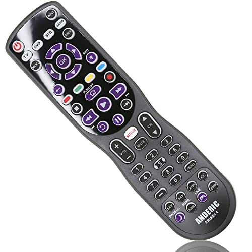 Universal 4-Device Fit for Roku Streaming Player/TV Remote Control with Macro, Learning, & Backlighting for All Roku TVs and Blu-Ray Players, Audio, Sound Bars - RRUR01.4