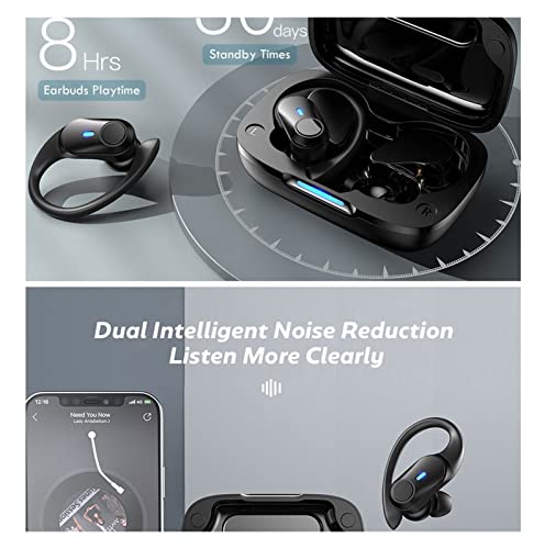 LAGRUS Headphones Bluetooth Earphone IPX7 Sports Wireless Headphone Noise Reduction Ear Hook Earduds with Microphone Wireless Headphones