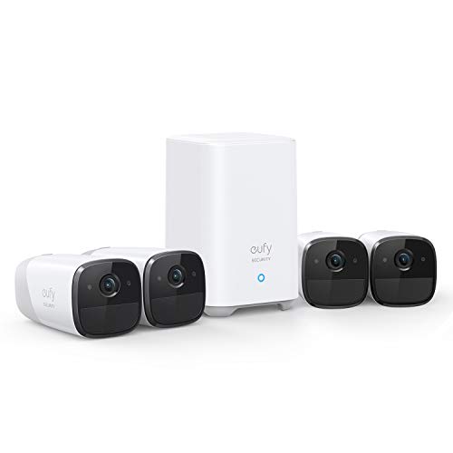 eufy security by Anker eufyCam 2 Wireless Home Security Camera System, 365-Day Battery Life, HD 1080p, IP67 Weatherproof, Night Vision, Compatible with Amazon Alexa, 4-Cam Kit, No Monthly Fee