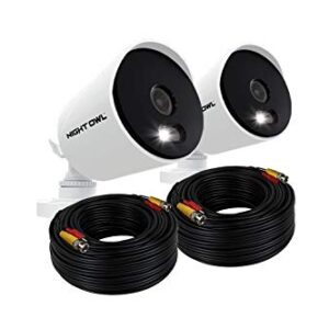 Night Owl 1080p HD Wired Indoor/Outdoor Add-On Cameras with Built-in Motion-Activated Spotlights, 100 ft. of Night Vision, Wide Viewing Angle and Color Night Vision (2-Pack)