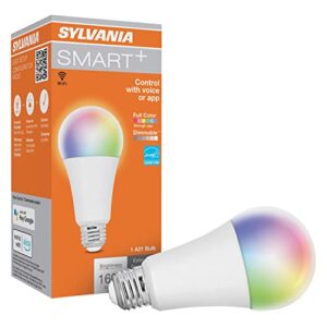 sylvania wifi led smart light bulb, 14.5w, full color and tunable white a21, dimmable, for alexa, siri shortcuts, and google home only – 1 pack (75806)