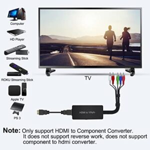 LVY HDMI to Component Converter Adapter, Support 1080P HDMI to YPbPr Converter Compatible DVD, VCD, PS3/PS4, Xbox, Wii to New HD TV/ Monitor/ Projecto