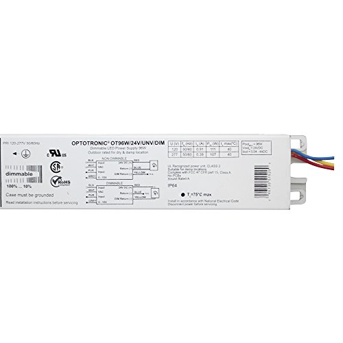 OSRAM Constant Voltage 96W 24Vdc Dimmable LED Power Supply, 1 Pack, White