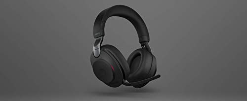 Jabra Evolve2 85 USB-C Stereo Headset with Charging Stand, UC Optimized, Leading Wireless Performance with Advanced Noise-Cancelling Microphone, All Day Battery - Black