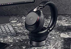 Jabra Evolve2 85 USB-C Stereo Headset with Charging Stand, UC Optimized, Leading Wireless Performance with Advanced Noise-Cancelling Microphone, All Day Battery - Black