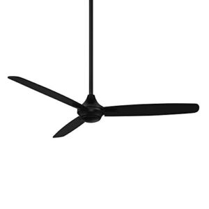 wac smart fans blitzen indoor and outdoor 3-blade ceiling fan 54in matte black with remote control works with alexa and ios or android app