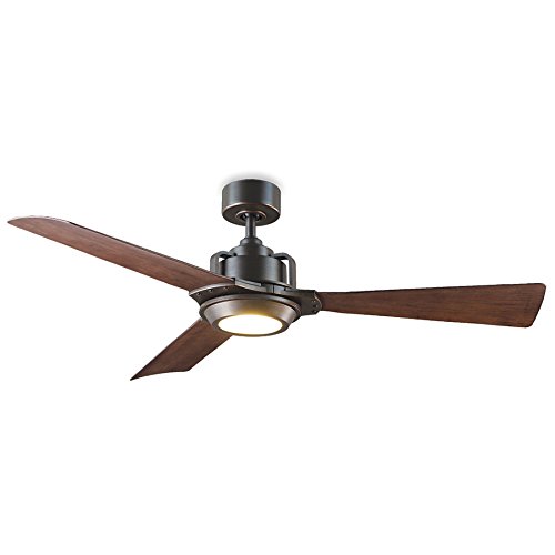 Osprey Smart Indoor and Outdoor 3-Blade Ceiling Fan 56in Oil Rubbed Bronze/Dark Walnut with 3000K LED Light Kit and Remote Control works with Alexa, Google Assistant, Samsung Things, and iOS or Android App