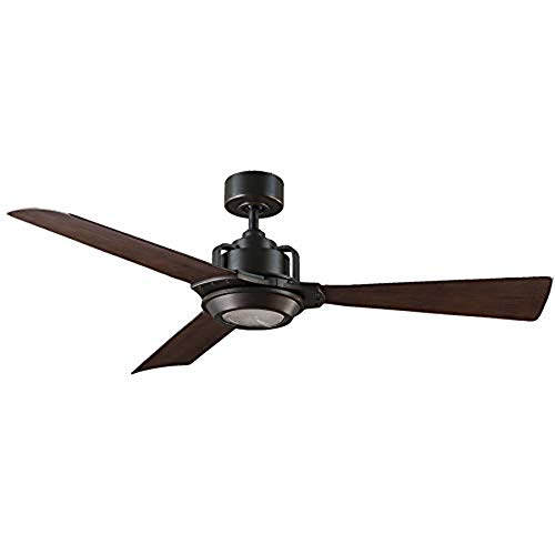 Osprey Smart Indoor and Outdoor 3-Blade Ceiling Fan 56in Oil Rubbed Bronze/Dark Walnut with 3000K LED Light Kit and Remote Control works with Alexa, Google Assistant, Samsung Things, and iOS or Android App