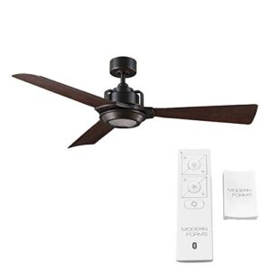 Osprey Smart Indoor and Outdoor 3-Blade Ceiling Fan 56in Oil Rubbed Bronze/Dark Walnut with 3000K LED Light Kit and Remote Control works with Alexa, Google Assistant, Samsung Things, and iOS or Android App