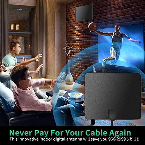 2023 TV Antenna Digital HD Indoor Smart Antenna Amplifier 420+ Miles Long Range - Support 4K 1080p Fire Stick and All Television VHF UHF - Outdoor Signal Booster for Local Channels -20ft HDTV Cable