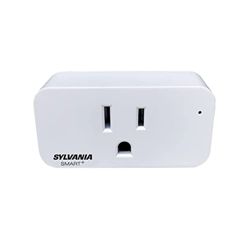 SYLVANIA SMART Bluetooth Outlet, Simple Set Up, Compatible with Alexa, Apple HomeKit, and Google Assistant, 120 Volts, 15 Amp, White, No Hub, FCC Listed - 1 Pack (75753)