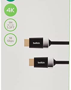 Belkin HDTV High-Speed HDMI Cable with Ethernet, 4K / Ultra HD Compatible (1 Meter / 3.3 Feet)