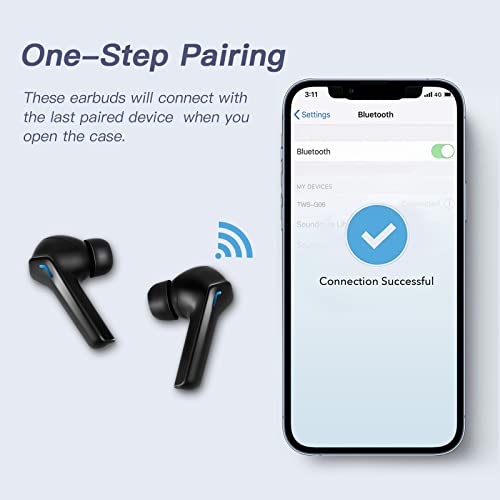 [2022 Upgraded] True Wireless Earbuds Bluetooth 5.3 Headphones with Superior Stereo Sound, Gaming Buds, IPX8 Waterproof Earphones, 8Hr Long Playtime/Single Charge, Touch Control in-Ear Headset w/Mic