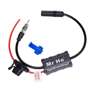 mr.ho car radio antenna fm am signal amplifier booster 12v for marine car boat truck rv