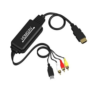 DIGITNOW! HDMI to RCA Converter, HDMI to RCA Cable Adapter, 1080P HDMI to AV 3RCA CVBs Composite Video Audio Supports NTSC for PC, Laptop, HDTV, DVD, VHC VCR