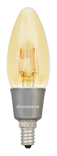 LEDVANCE 79538 Sylvania Ultra LED B10 Vintage Light Bulb-40W Equivalent-2200K-Candelabra Base-Blunt Tip, Warm White-2200K