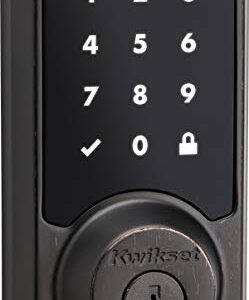 Kwikset 916 Traditional Touchscreen SmartCode Electronic Deadbolt Smart Lock featuring SmartKey Security and ZigBee 3.0 Technology in Venetian Bronze