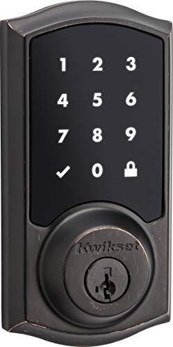 Kwikset 916 Traditional Touchscreen SmartCode Electronic Deadbolt Smart Lock featuring SmartKey Security and ZigBee 3.0 Technology in Venetian Bronze