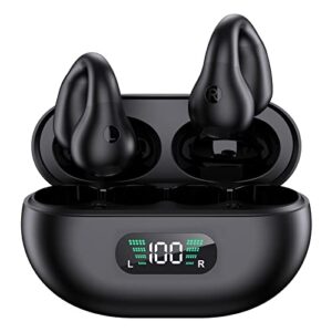 szycd open ear headphones,wireless bluetooth tws earbuds,sport earbuds,bluetooth 5.3 clip-on earphones for cycling driving,running, black