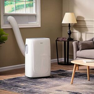 Emerson Quiet Kool EAPC12RSD1 3 in 1 Smart Portable Air Conditioner, Dehumidifier & Fan | WiFi and Voice Control | Amazon Alexa, Google Home | for Rooms up to 450 Sq.Ft | EAPC8RSC1, Sq. Ft, White