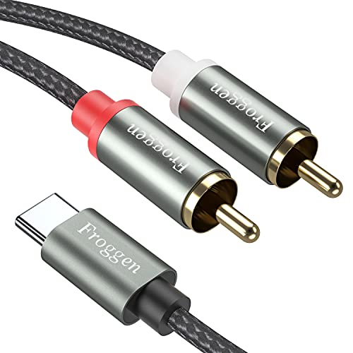 Froggen USB C to 2 RCA Audio Cable, RCA Cables Type-C to 2 Male RCA to USB C for i-Pad, Phone, Laptop, Tablet, Galaxy, Pixel, Home Theater, DVD, Amplifier, Speaker, Car Stereo