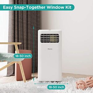 Hisense Portable Air Conditioner 6,000 BTU Cooling Dehumidifier Fan for Smaller Room up to 250 sq ft, Remote Control, White