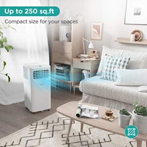 Hisense Portable Air Conditioner 6,000 BTU Cooling Dehumidifier Fan for Smaller Room up to 250 sq ft, Remote Control, White