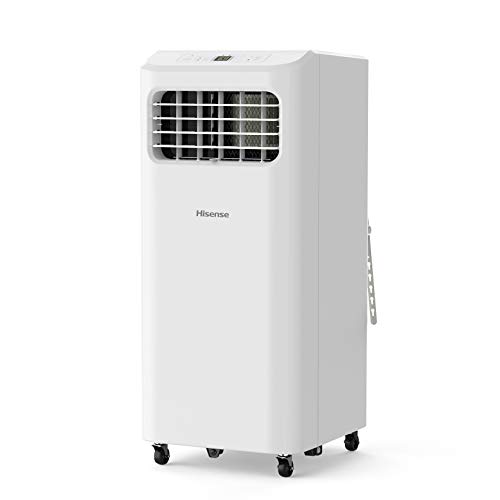 Hisense Portable Air Conditioner 6,000 BTU Cooling Dehumidifier Fan for Smaller Room up to 250 sq ft, Remote Control, White