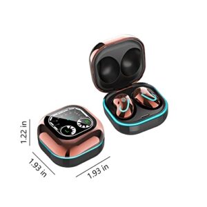 Wireless Earbuds, Mini Sports in Ear Clock Bluetooth Headset, Light-Weight Headphones with Charging Case, Built-in Microphone (Coffee)