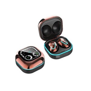 Wireless Earbuds, Mini Sports in Ear Clock Bluetooth Headset, Light-Weight Headphones with Charging Case, Built-in Microphone (Coffee)