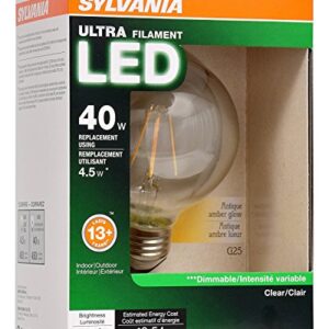 LEDVANCE 74333 Sylvania Ultra LED G25 Filament Light Bulb-Dimmable-40W Equivalent 2700K-Medium Base, Dimmable Soft White-(2700K)