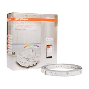 sylvania smart (3) 2ft bluetooth 36w led flex light strip kit with remote control, full color, 2700k – 6500k, expandable up to 20ft, for alexa / google / apple homekit (75543)