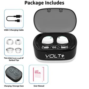 VOLT PLUS TECH Wireless V5.1 PRO Earbuds Compatible with Google Pixel 6a IPX3 Bluetooth Touch Waterproof/Sweatproof/Noise Reduction with Mic (White)