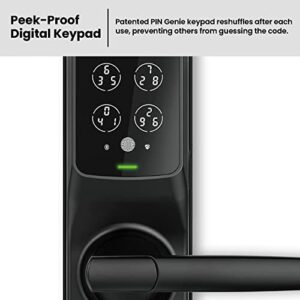 Lockly Secure Pro, Wi-Fi Smart Lock, Keyless Entry Door Lock, PIN Genie® Keypad, 3D Biometric Fingerprint Sensor, Voice Control, Auto Lock - Matte Black (PGD628WMB) - Latch Edition