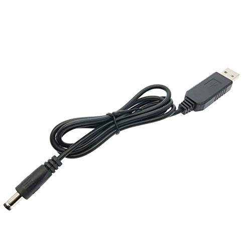 HiLetgo 3pcs USB to DC Convert Cable 5V to 12V Voltage Step-Up Cable 5.5x2.1mm DC Connect Male 1M