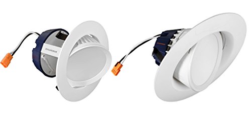 SYLVANIA General Lighting 70395 Ultra 4" Gimbal (Tilting) Recessed Downlight Kit, 50W Equivalent LED Lamp, 3000K (Warm White), White