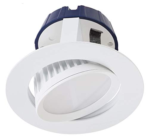 SYLVANIA General Lighting 70395 Ultra 4" Gimbal (Tilting) Recessed Downlight Kit, 50W Equivalent LED Lamp, 3000K (Warm White), White