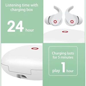 MEGCCR Bluetooth 5.2 High-Fidelity Wireless Earbuds Noise-Cancelling Binaural Stereo Surround Sound HD Sound Quality Touch-Controlled Immersive Premium Audio Earbuds for Sports/Office Use (White)