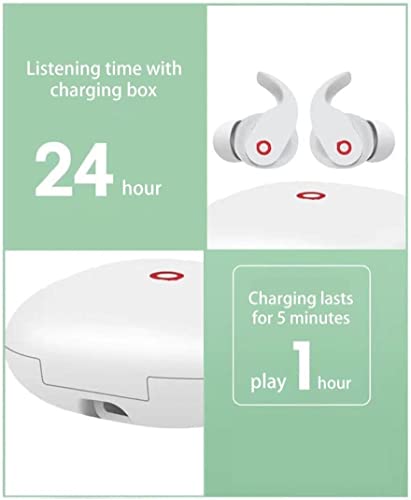 MEGCCR Bluetooth 5.2 High-Fidelity Wireless Earbuds Noise-Cancelling Binaural Stereo Surround Sound HD Sound Quality Touch-Controlled Immersive Premium Audio Earbuds for Sports/Office Use (White)