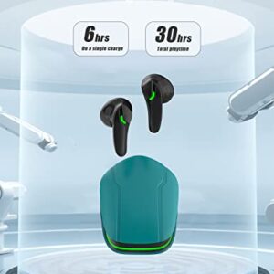 ZBC Earbuds Wireless Bluetooth in-Ear Headphones with 4 Microphones ENC Noise Cancelling Clear Calls Wireless Ear Buds 30H Playback IPX5 Waterproof Sports Stereo Earphones for iPhone Android (Green)