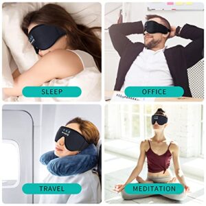 WIRIST Sleep Headphones, 3D Wireless Music Eye Mask for Sleeping, Thin Stereo Speakers for Insomnia Meditation Travel Sports Bluetooth Sleep Mask(Black)