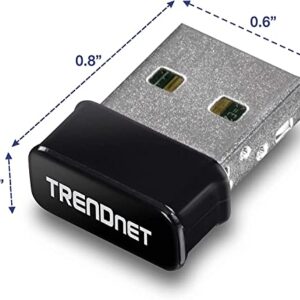 TRENDnet - TEW-808UBM Micro AC1200 Wireless USB Adapter, MU-MIMO, Dual Band Support 2.4GHz/5GHz, Supports Windows/Mac, TEW-808UBM Black