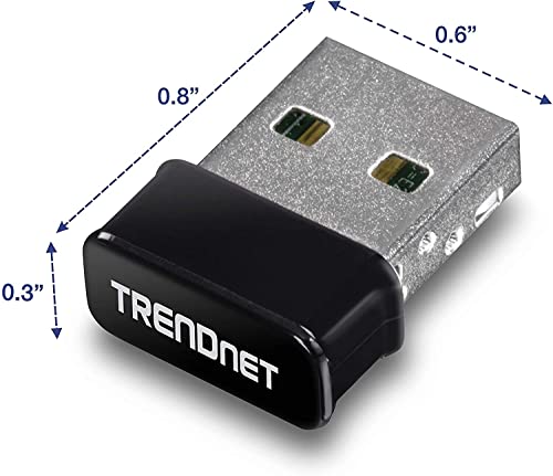 TRENDnet - TEW-808UBM Micro AC1200 Wireless USB Adapter, MU-MIMO, Dual Band Support 2.4GHz/5GHz, Supports Windows/Mac, TEW-808UBM Black