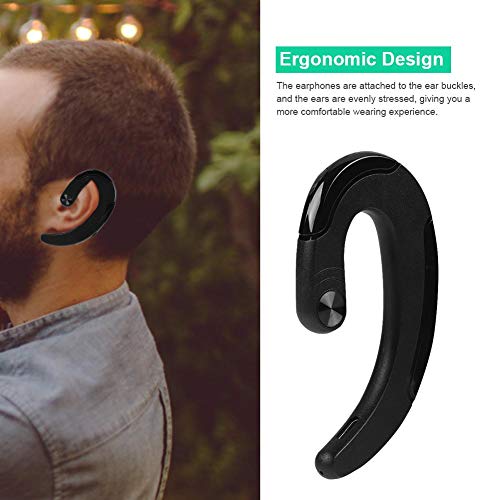 Wireless Bone Conduction Bluetooth Headset Ear-Hook Earphone Stereo Noise Reduction HD Sound Bluetooth Headphones with Microphone(Black)