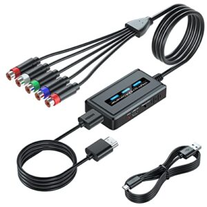 female component to hdmi converter with scaler function for ps2/ ngc/ xbox/ wii with male component, rgb to hdmi scaler converter with hdmi and integrated component cables, ypbpr to hdmi converter…